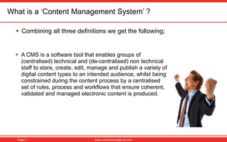 What is a Content Management System or CMS | PPT