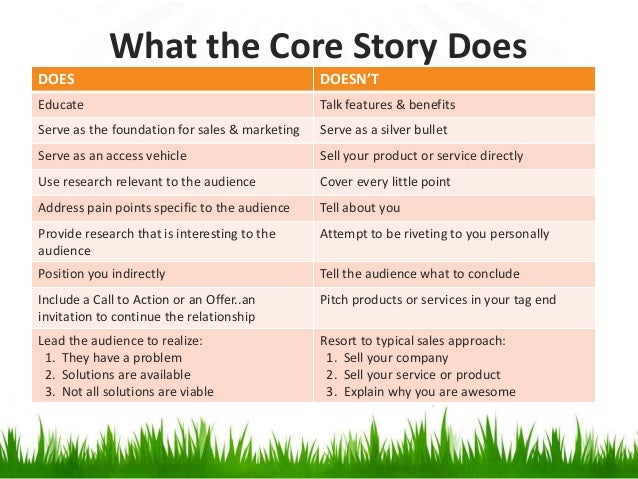 What is a Core Story by BX Rising Leader Team 102012