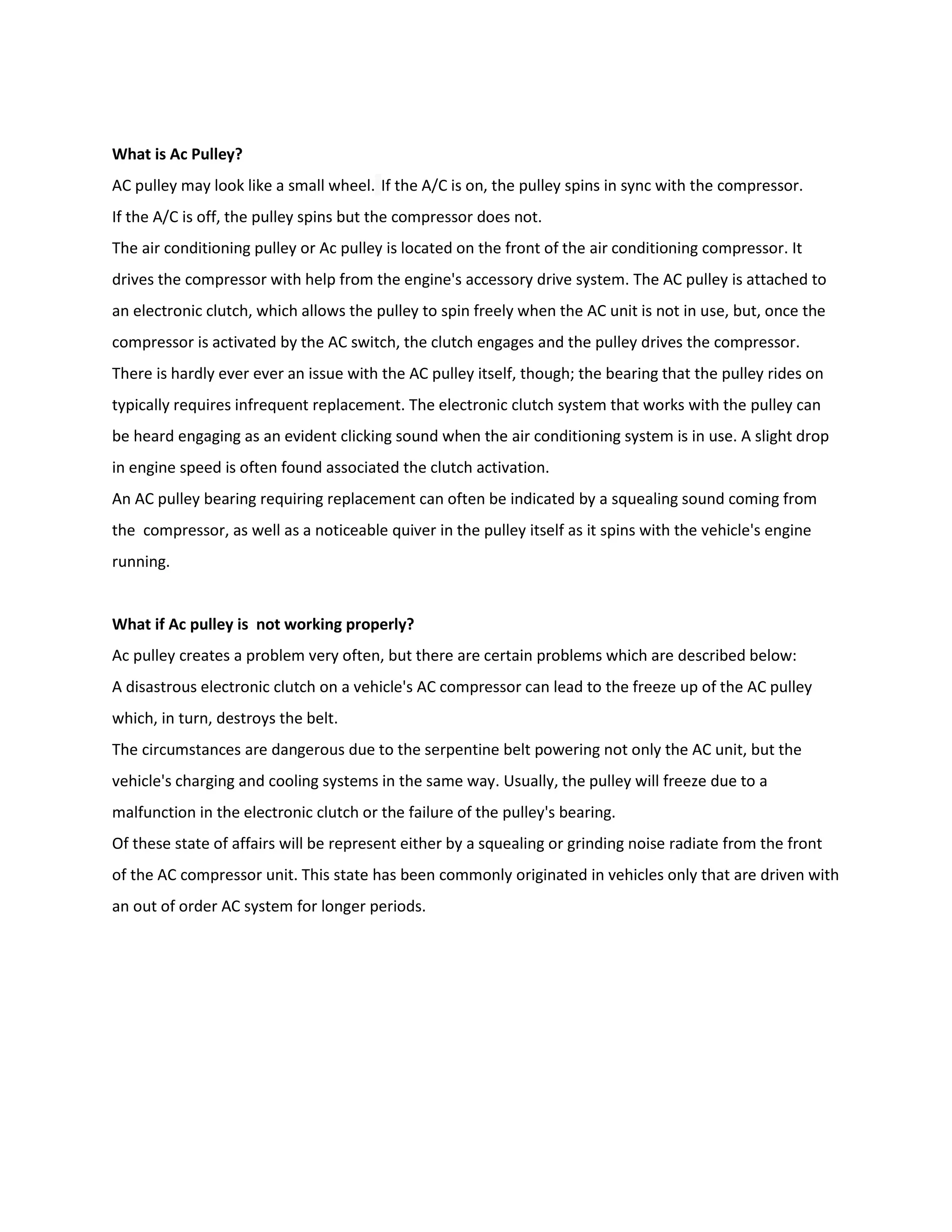 What is ac pulley | DOCX