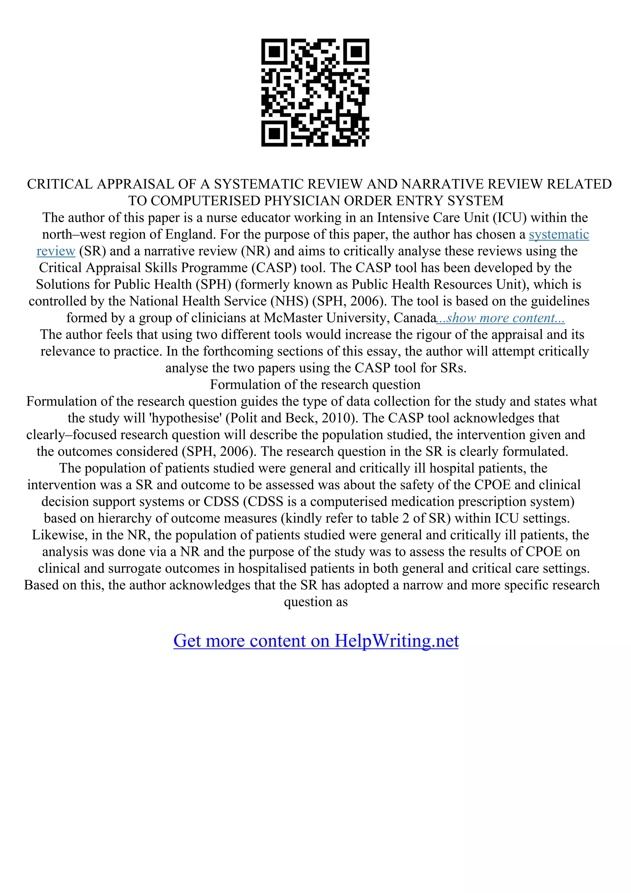 What Is A Critical Review Essay | PDF