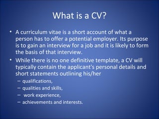 What is a CV | PPT