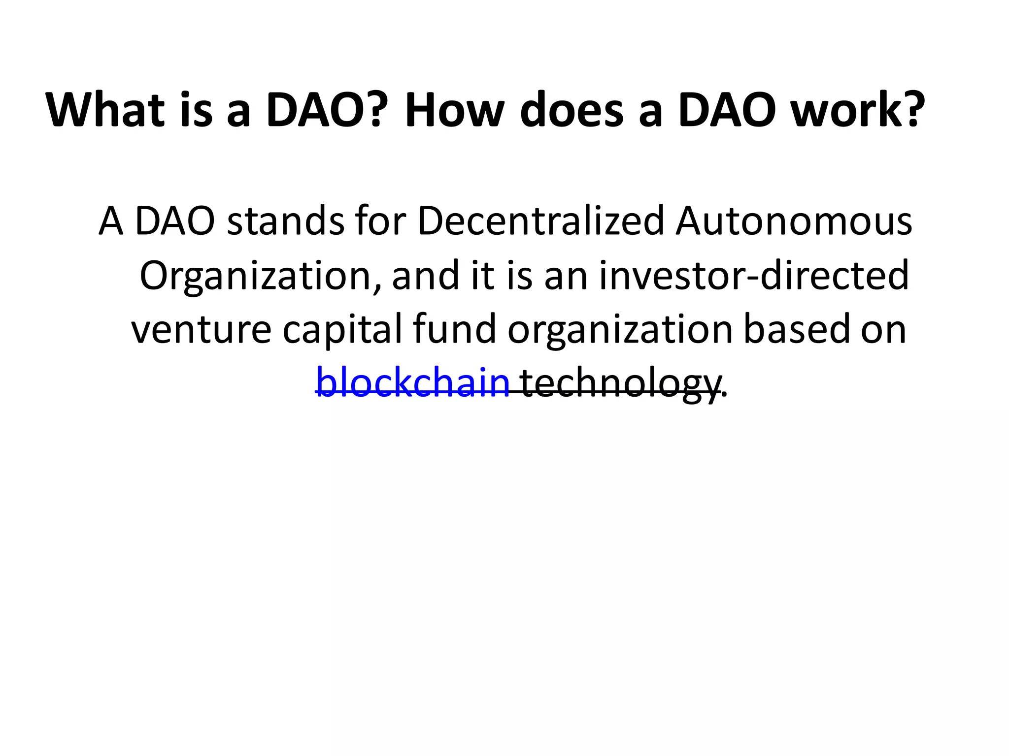 What is a dao how does a dao work | DOCX