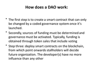 What is a dao how does a dao work | PPT