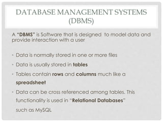 Learn Database Design with MySQL - Chapter 1 - What is a database | PPTX | Databases | Computer ...