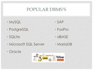 Learn Database Design with MySQL - Chapter 1 - What is a database | PPTX | Databases | Computer ...