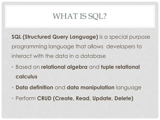 Learn Database Design with MySQL - Chapter 1 - What is a database | PPT