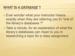 What is a Database? | PPTX