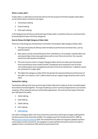 What is a data cable | DOCX