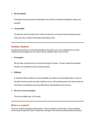 What is a deadlock | DOCX