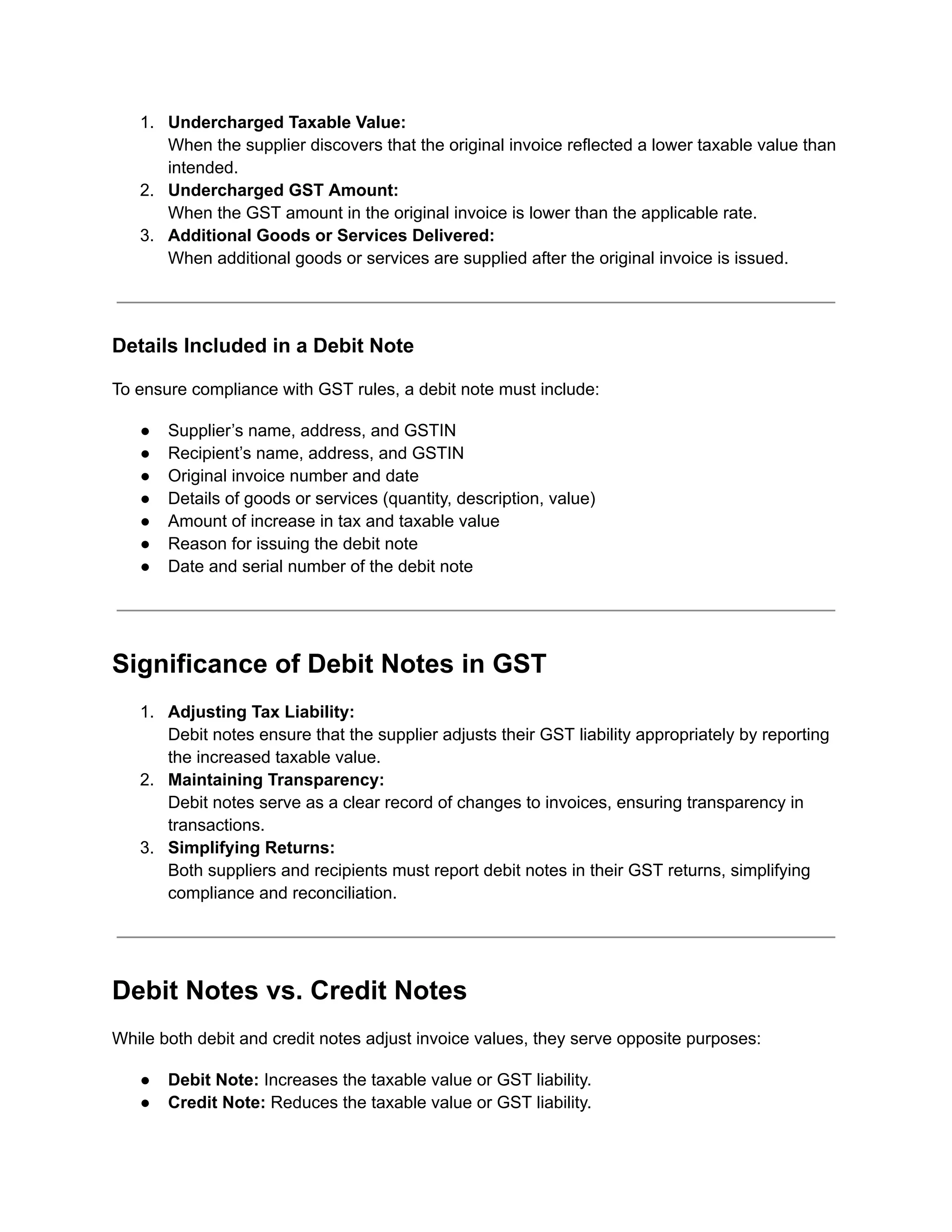 What is a Debit Note in GST ? Understanding its Purpose and Usage | PDF