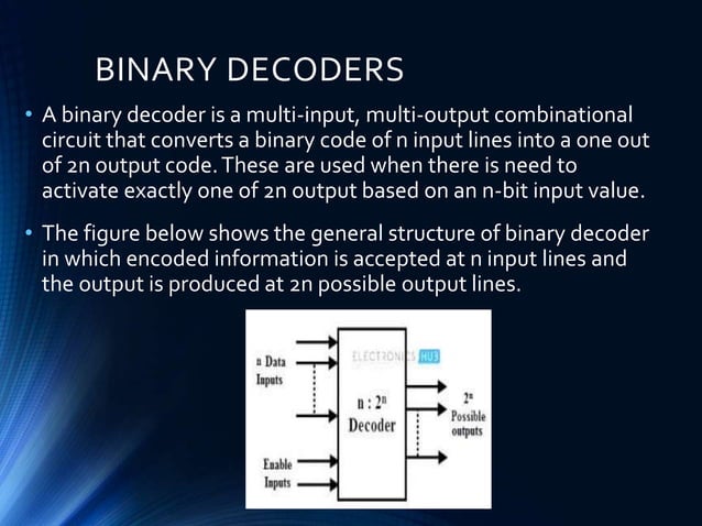 What is a decoder and 2 to 4 DECODER | PPTX | Programming Languages | Computing
