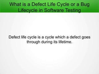 What is a Defect Life Cycle in Software Testing | PPTX | Technology ...