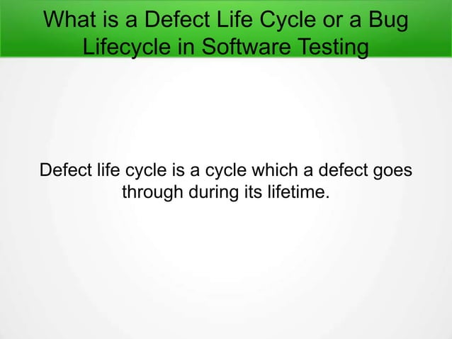 What is a Defect Life Cycle in Software Testing | PPTX | Technology ...