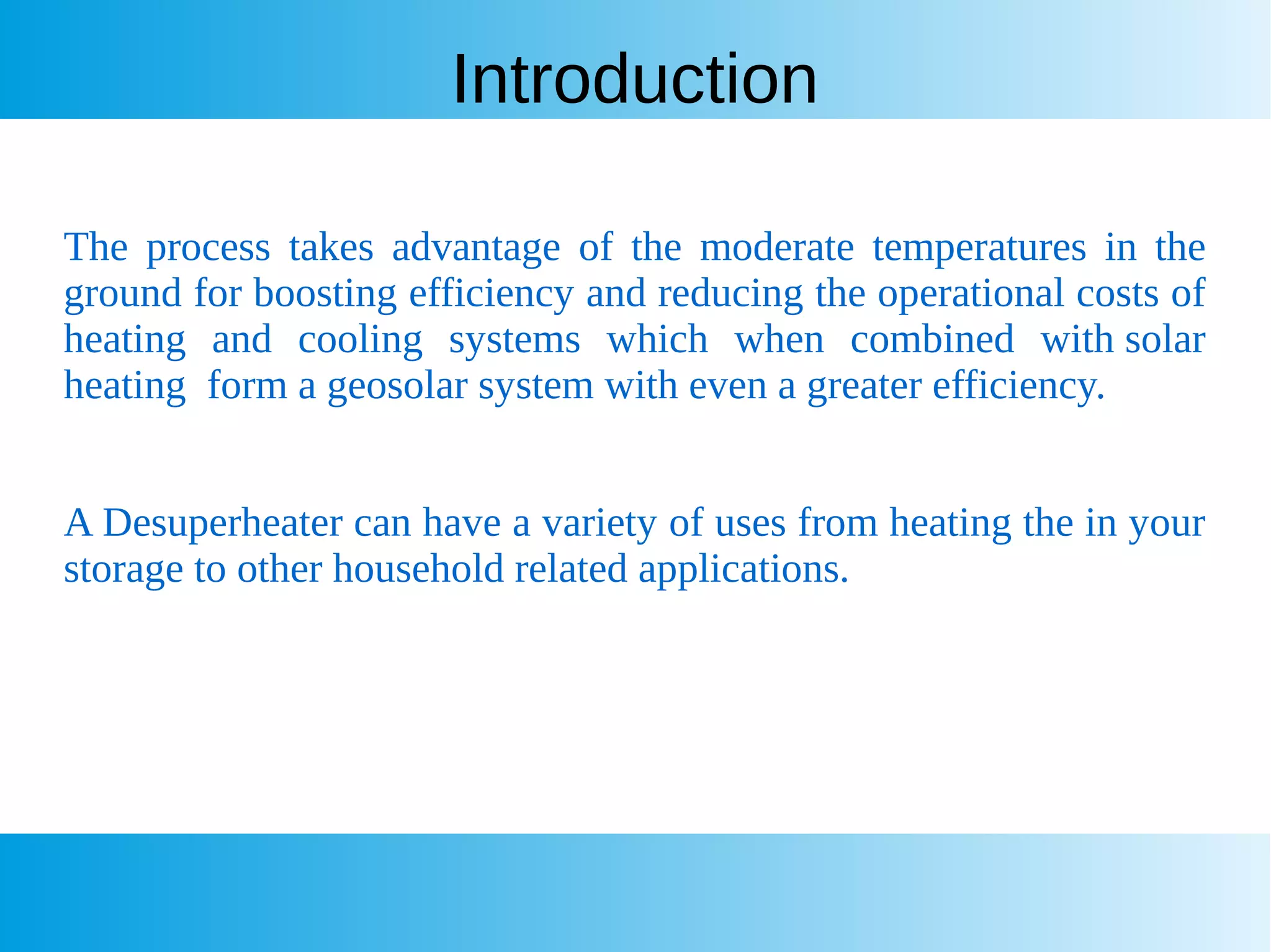 What is a desuperheater | ODP