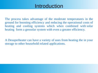 What is a desuperheater | ODP