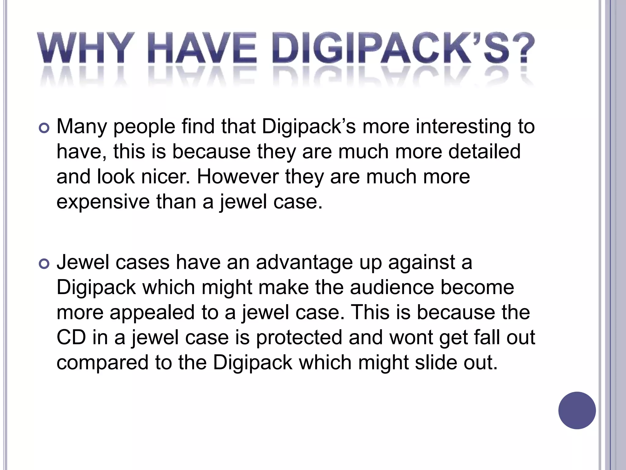 What is a digipack | PPTX