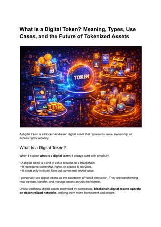 What is a Digital Token? Meaning, Types, Use Cases & Future Explained | PDF
