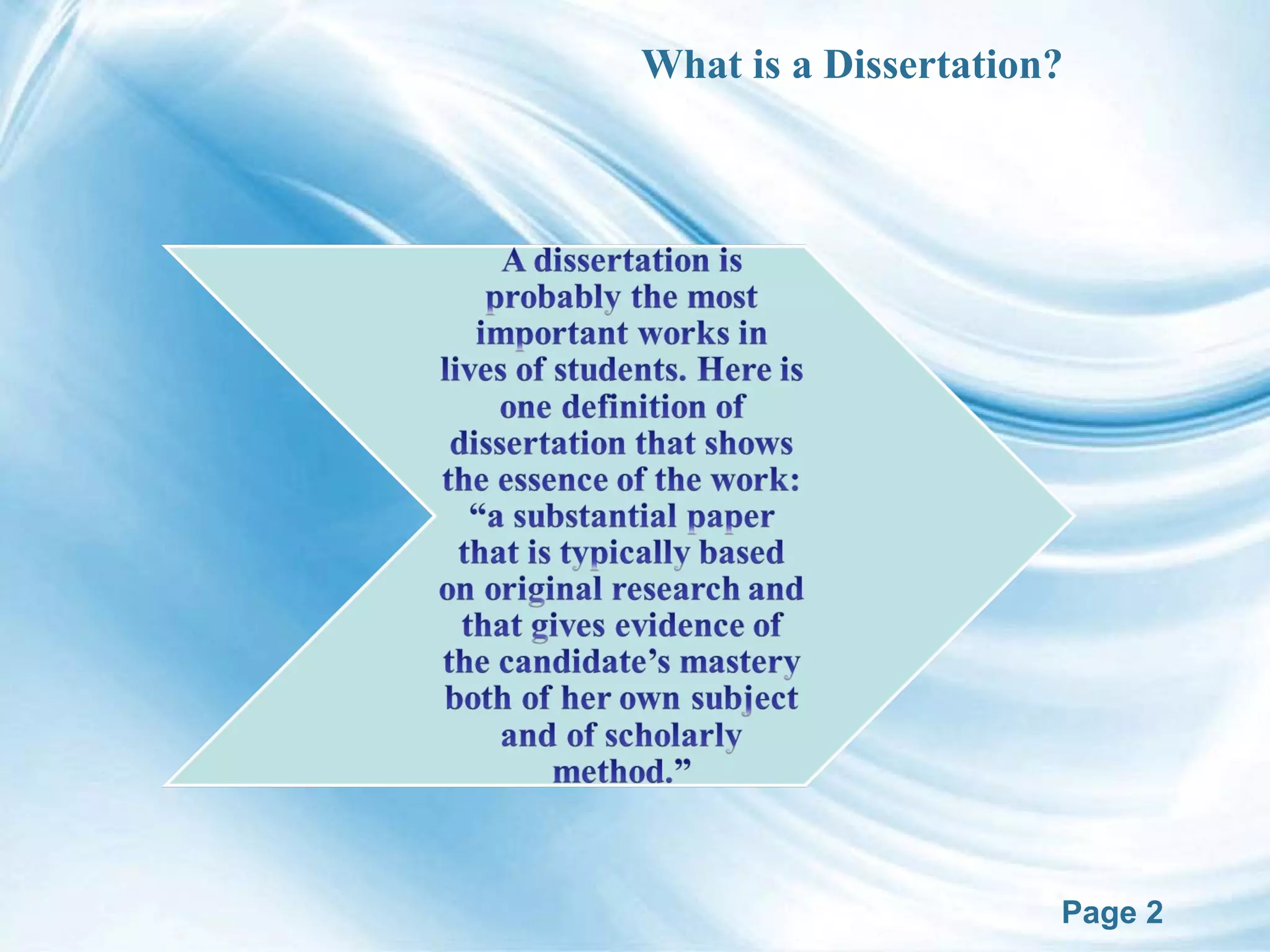 What is a dissertation. definition of dissertation. | PPT What is a dissertation. definition of dissertation. | PPT