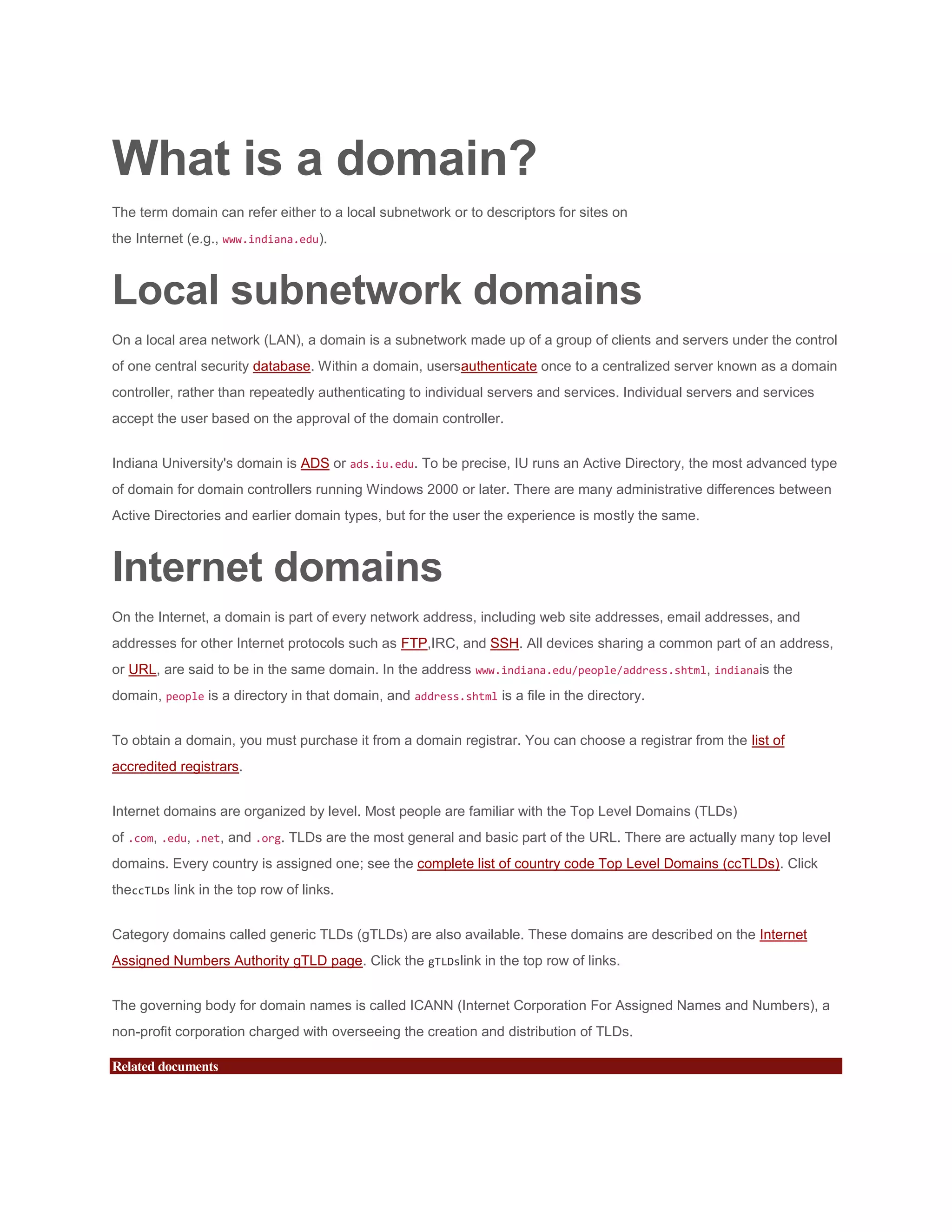 What is a domain | DOCX