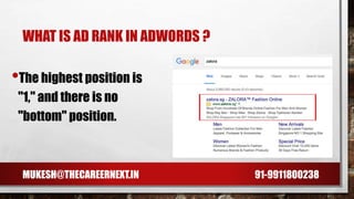 What is ad rank in adwords? | PPTX