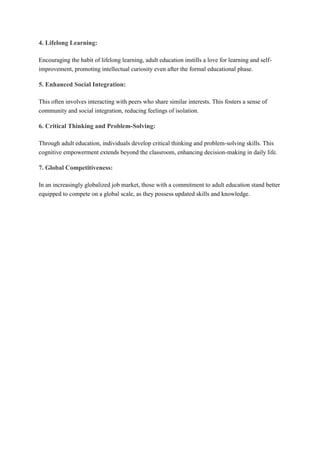 What is Adult Education What is its Importance.pdf | Adult Education ...