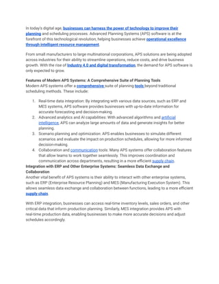 What is Advanced Planning and Scheduling? Empowering Businesses with ...