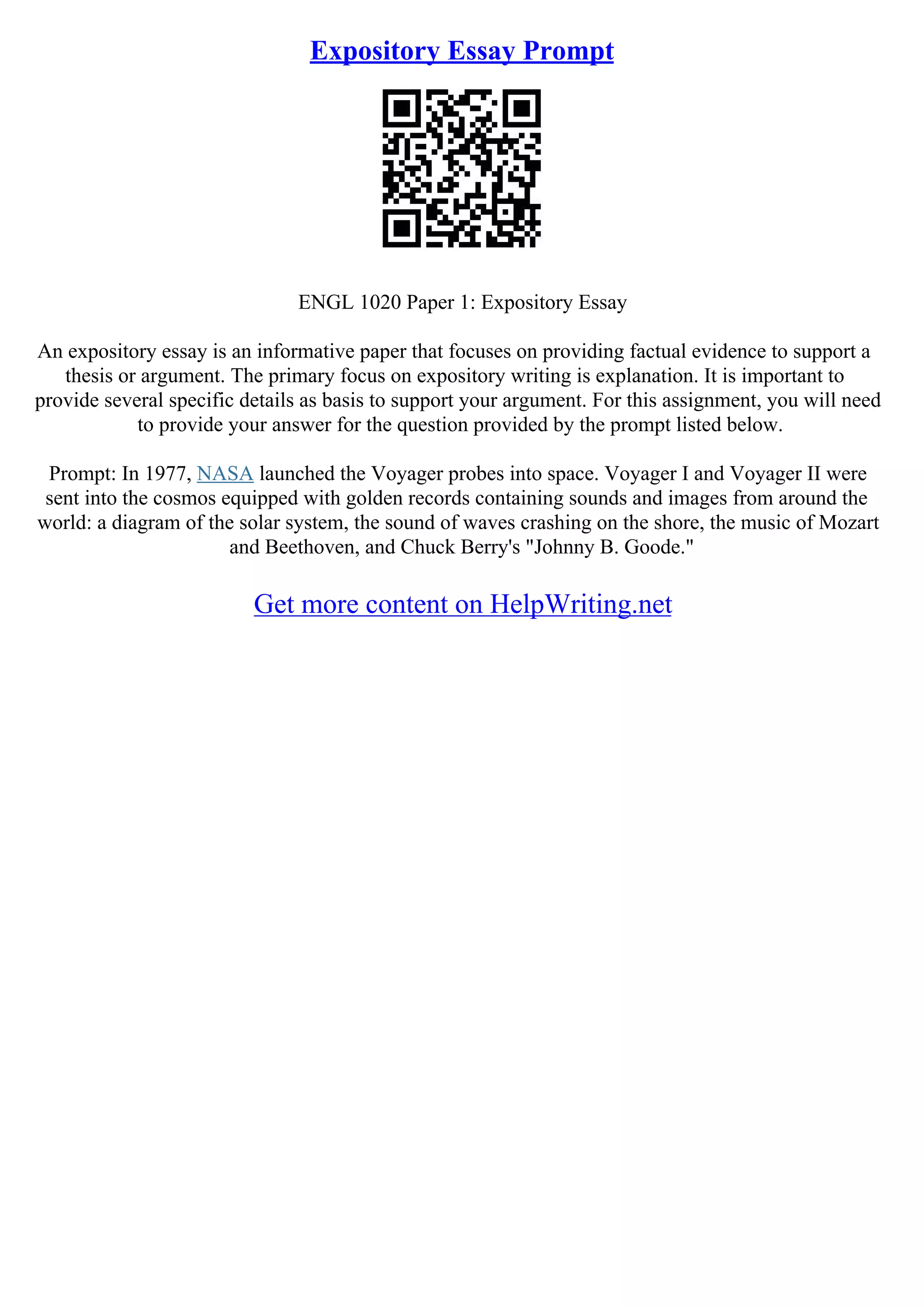 What Is A Expository Essay Example | PDF