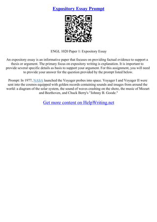 What Is A Expository Essay Example | PDF