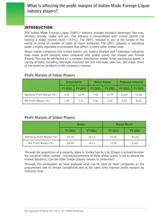 What is affecting the profit margins of Indian Made Foreign Liquor ...