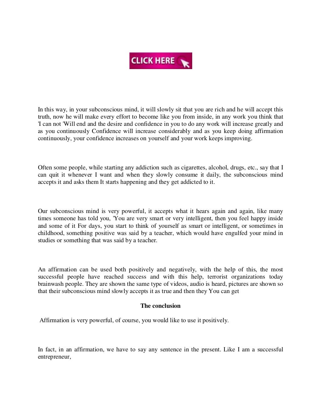 What is affirmation and how it works