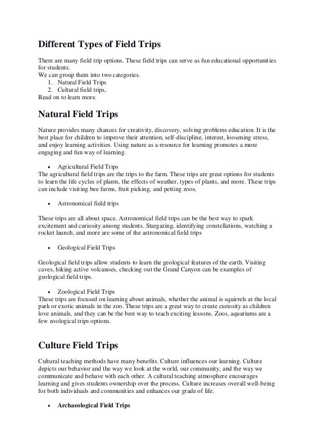 What is a field trip | PDF