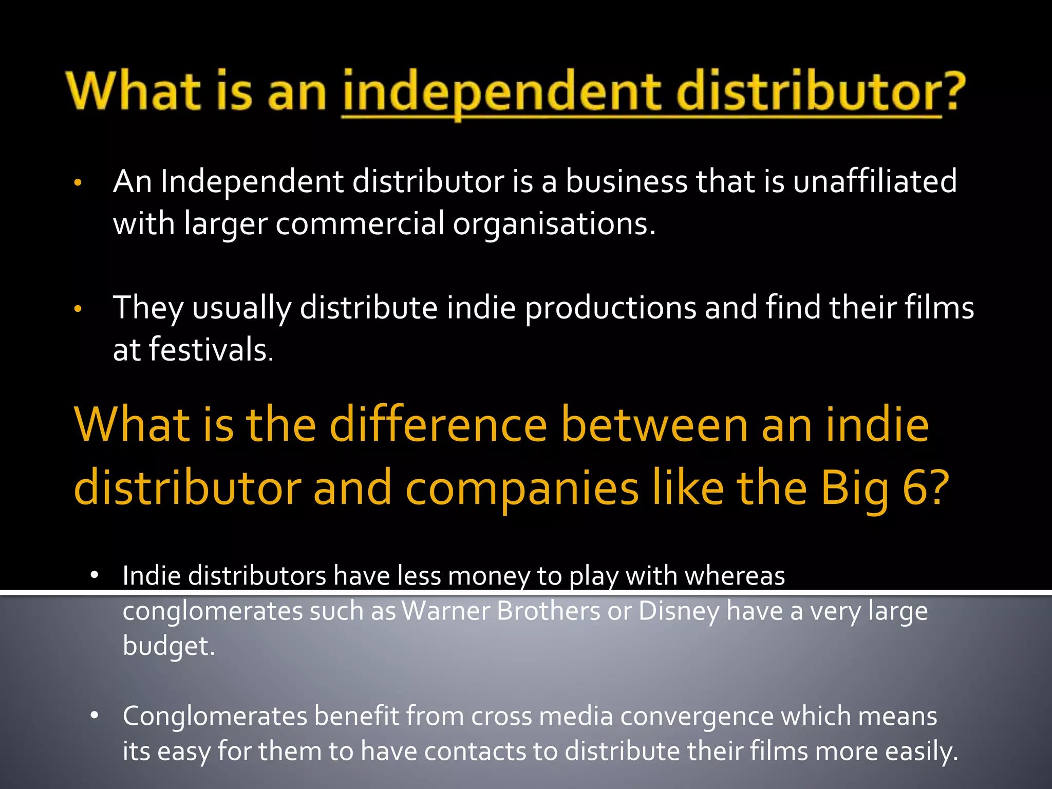 What is a film distributor & what do? | PPTX
