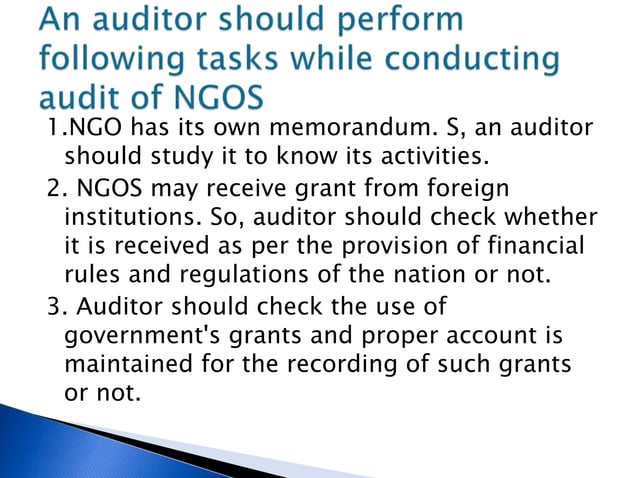 financial statement audit NGO | PPTX | Non-Profit Organizations ...