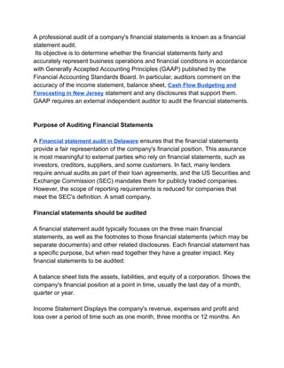 What is a financial statement audit.pdf | Stocks and Bonds | Personal Investing