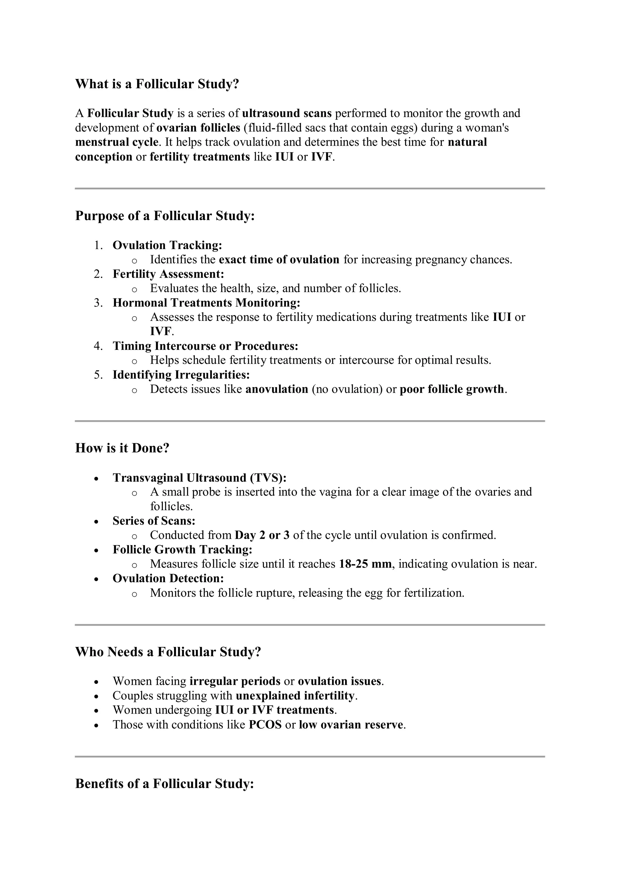 Follicular Study Test Guide Imprimis ivf | PDF