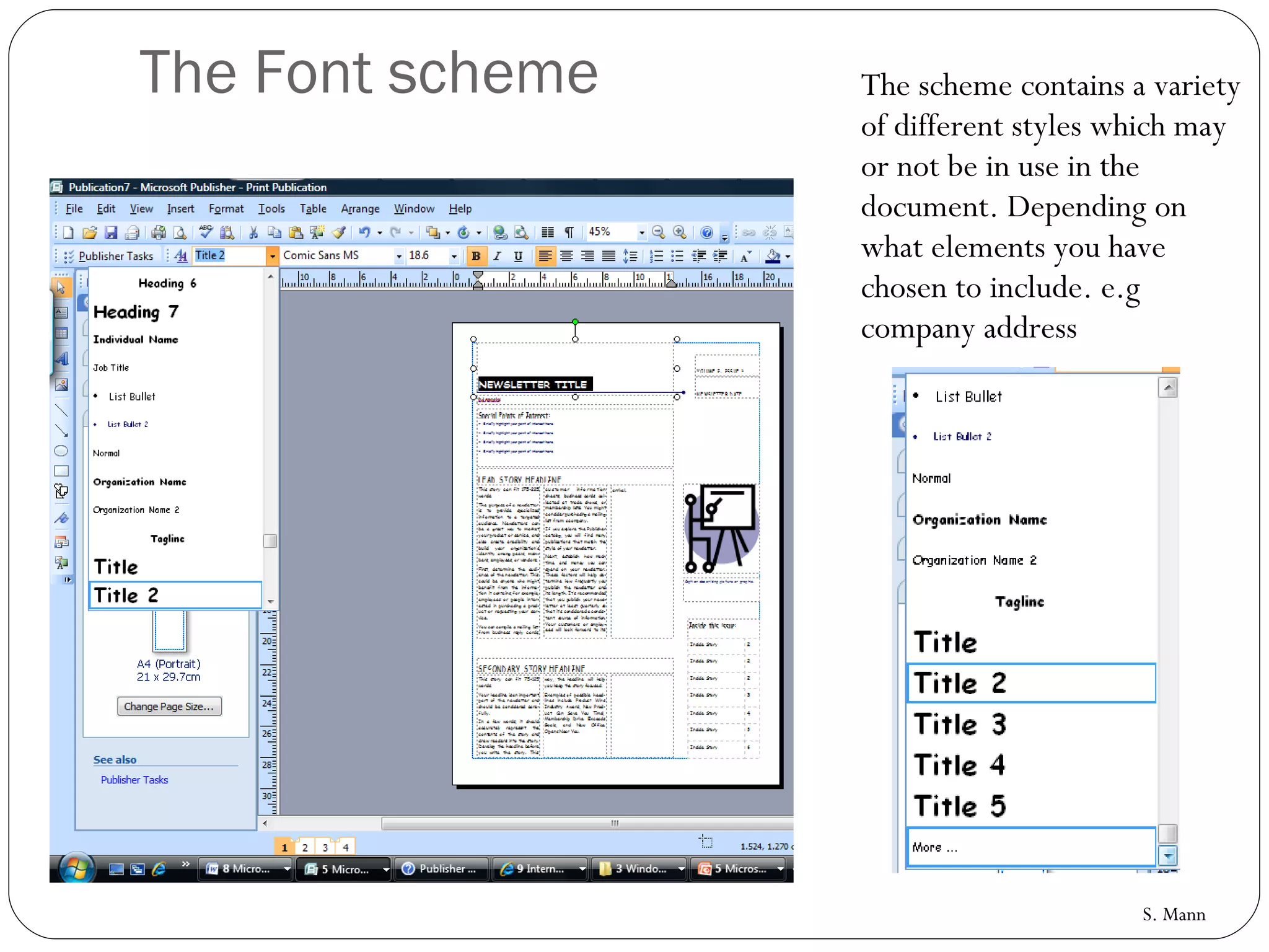 What Is A Font Style in Publisher 2007 | PPT