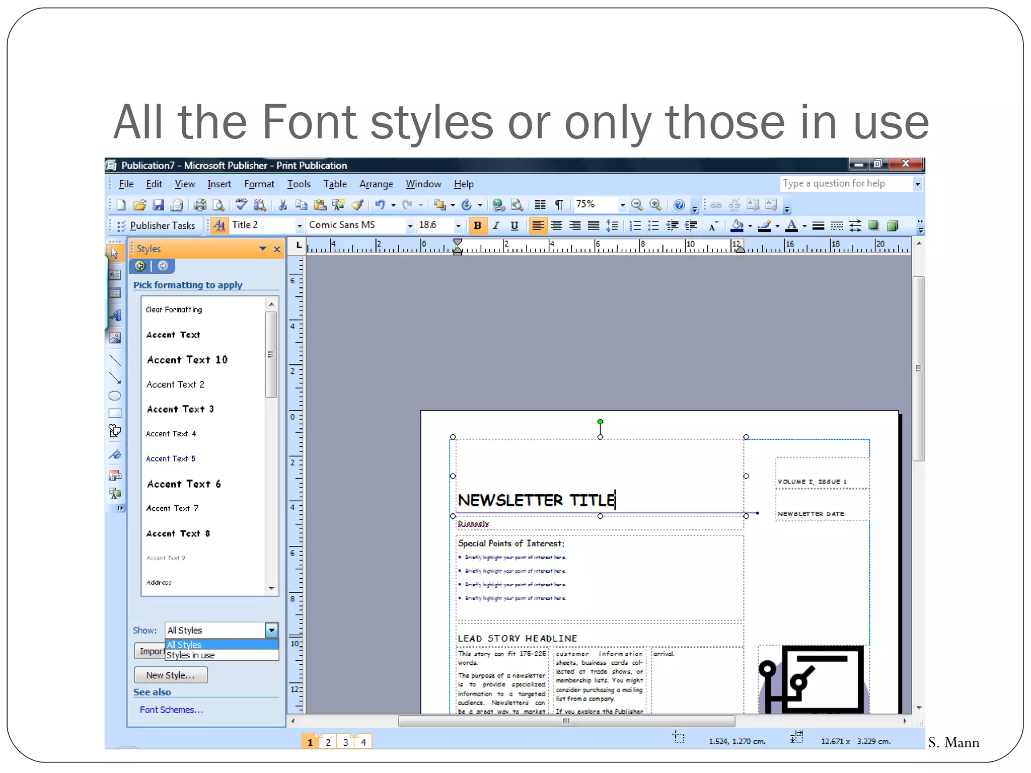 What Is A Font Style in Publisher 2007 | PPT