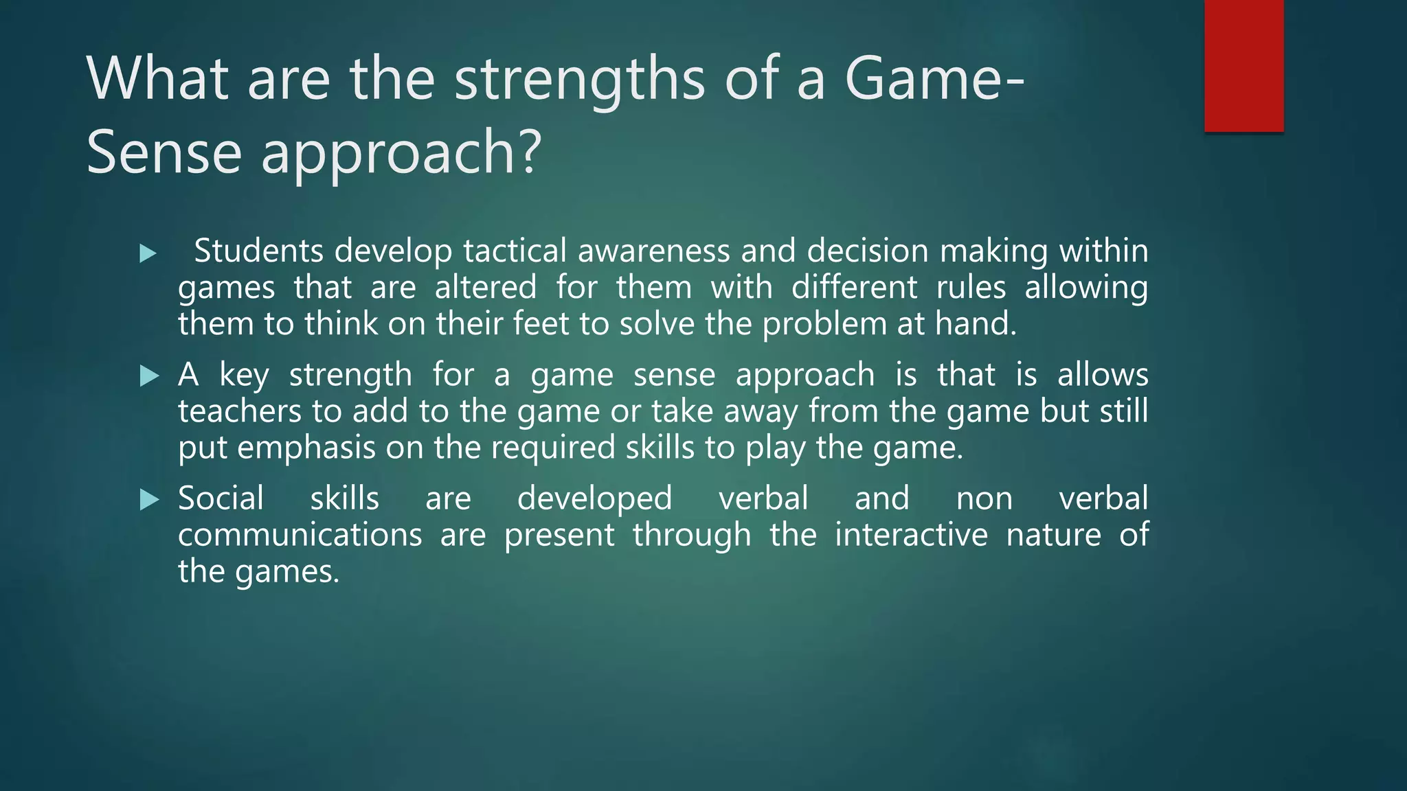 What is a game sense approach | PPT