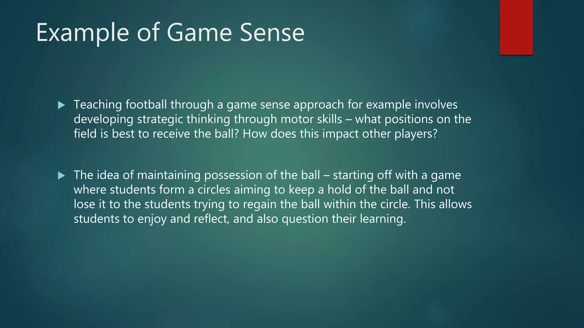 What is a game sense approach | PPT