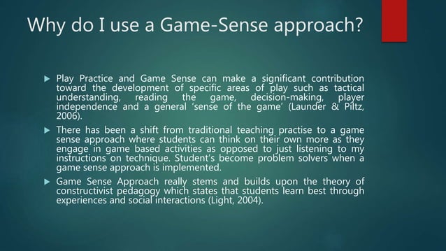 What is a game sense approach | PPT