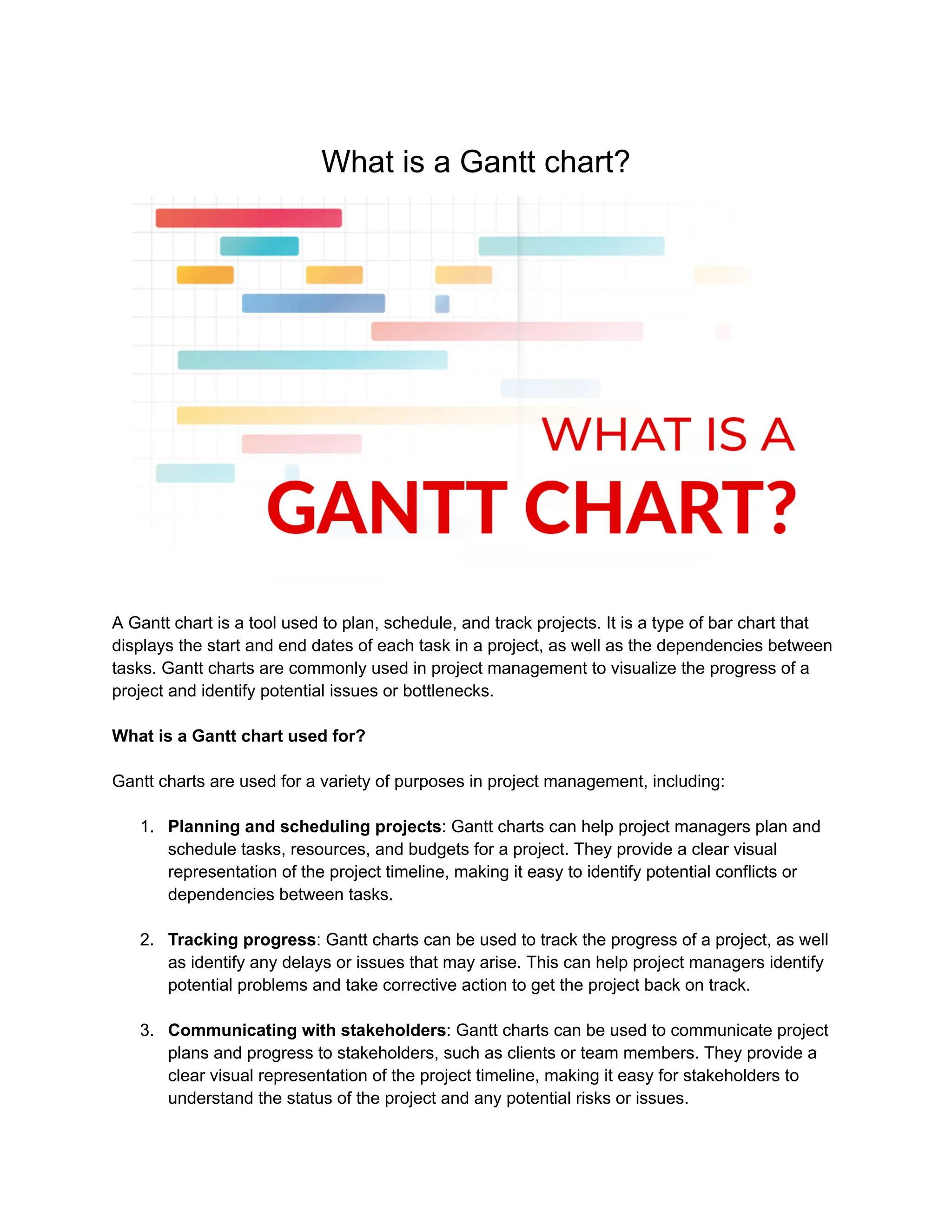 What is a Gantt chart | PDF