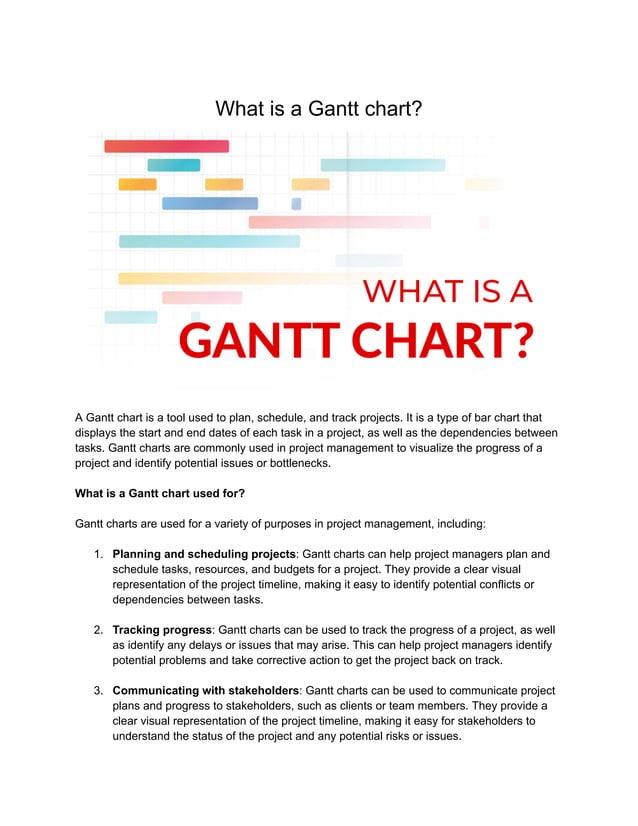 What is a Gantt chart | PDF