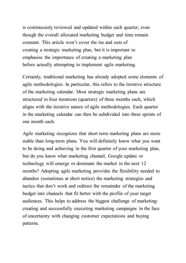 What is agile marketing? | PDF | Marketing and Advertising | Business