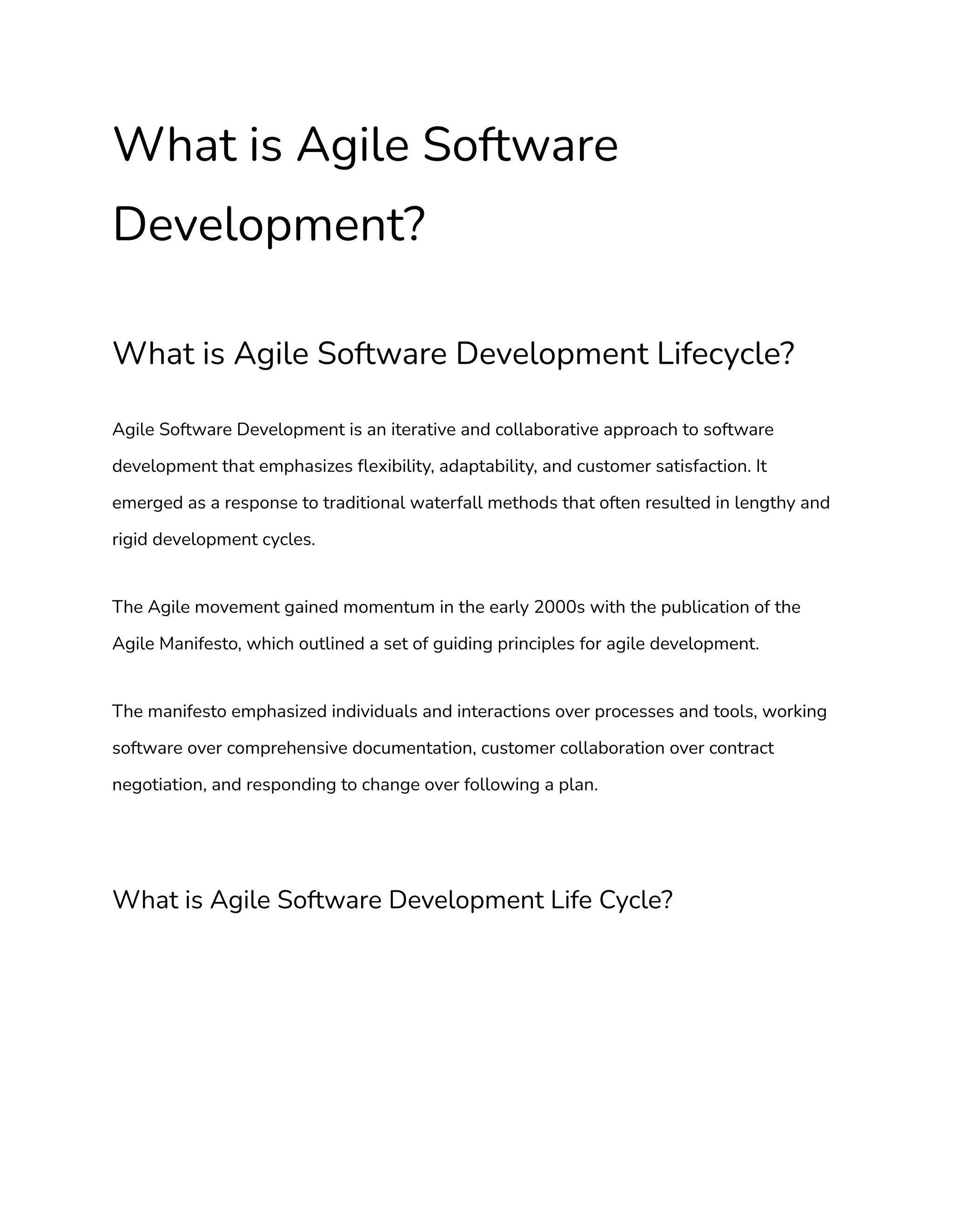 What is Agile Software Development? | PDF