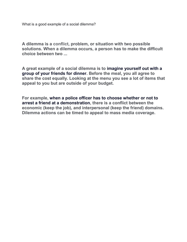 What is a good example of a dilemma.docx