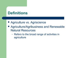 What is agriscience | PPT