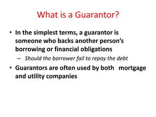 What is a guarantor | PPTX