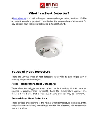 What is a Heat Detector and types of heat detector? | PDF