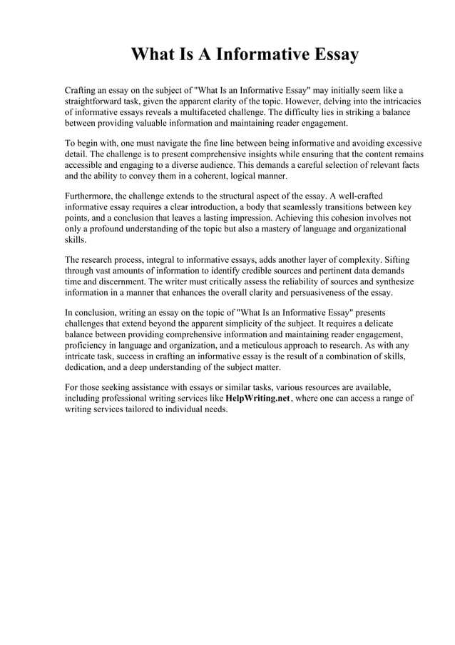 What Is A Informative Essay.pdf | Homework and Study | Education