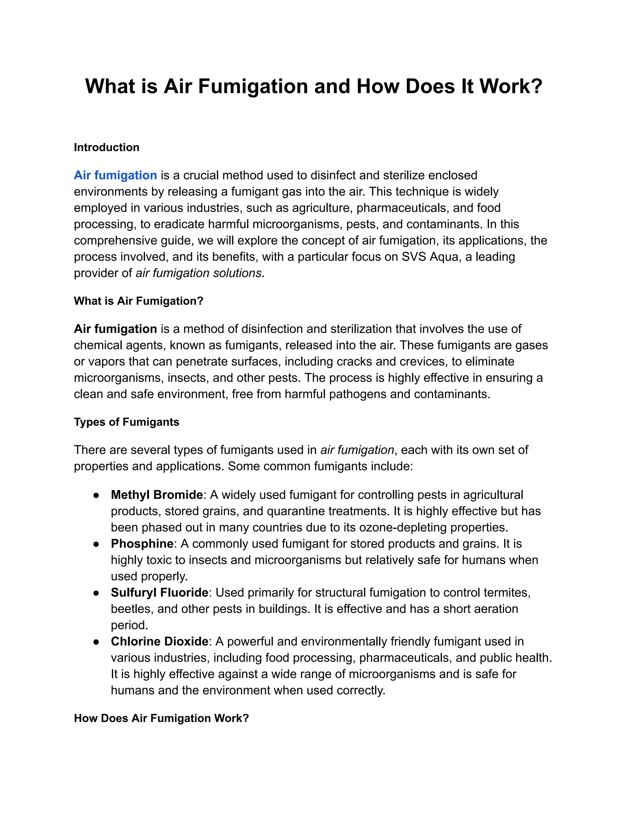 What is Air Fumigation and How Does It Work | PDF